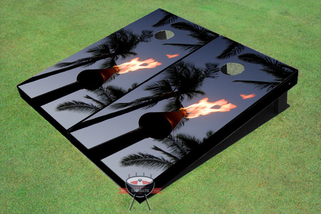 Custom Corn Hole Tiki Torch Graphic Cornhole Boards - Etsy