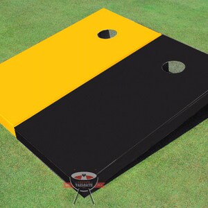 Painted Corn Hole Yellow and Black Solid Cornhole Boards - Etsy