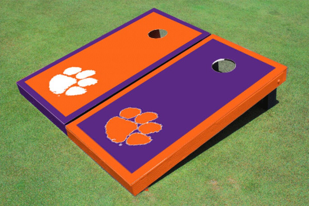 Clemson University Tigers Paw Purple and Orange Alternating Border ...