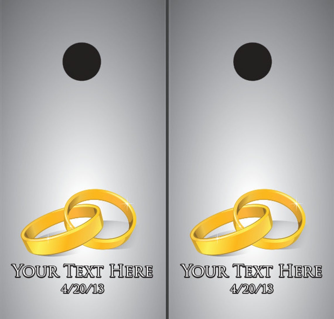 Custom Corn Hole Rings Gold Wedding Themed Cornhole Boards - Etsy