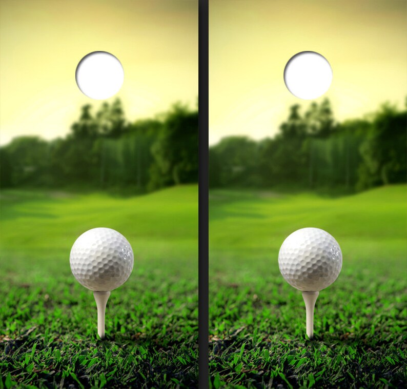 Custom Corn Hole Golf Tee Sunset Graphic Cornhole Boards | Etsy