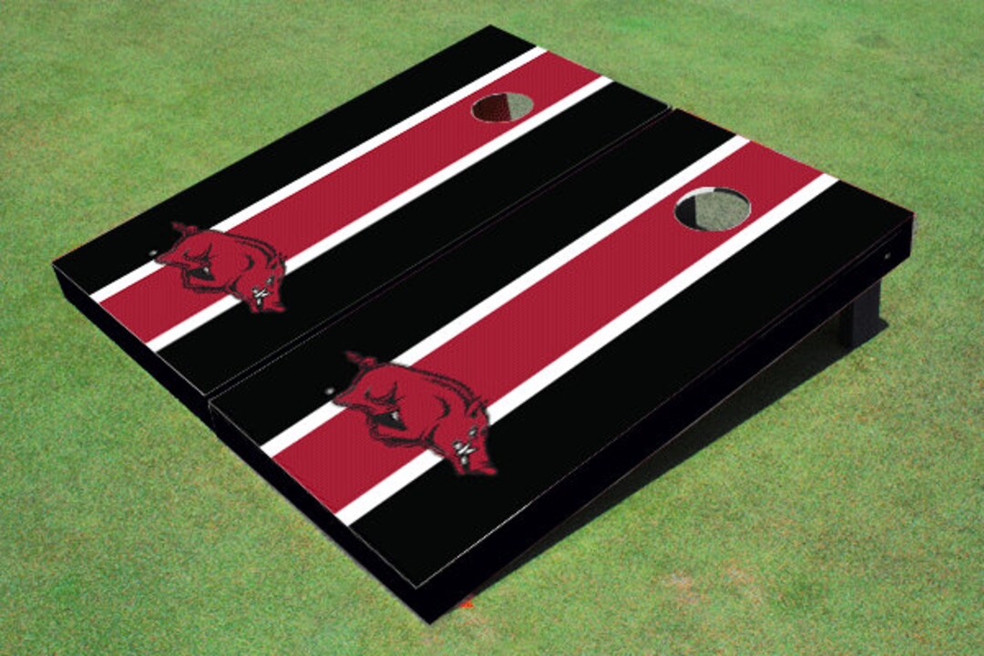University of Arkansas Maroon and Black Matching Long Stripe Cornhole ...