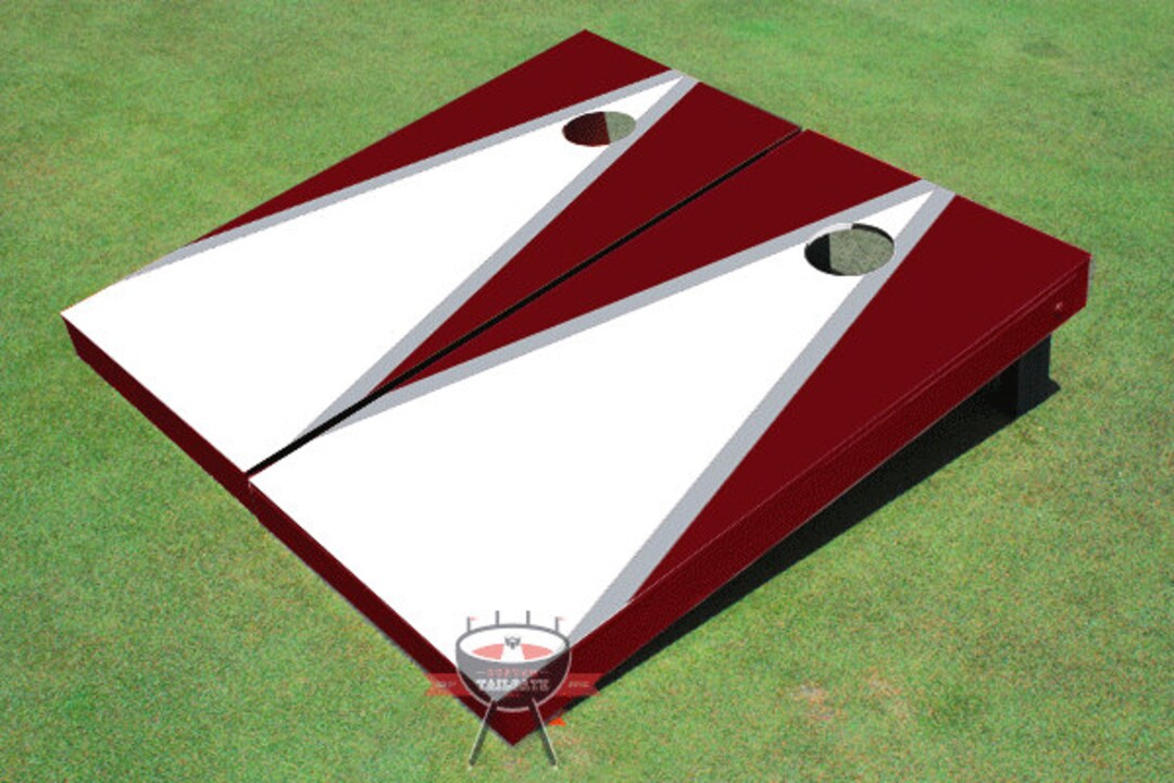 Painted Corn Hole White and Maroon Cornhole Boards-2712 - Etsy