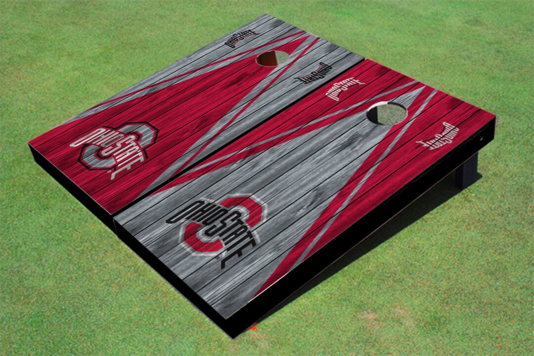 Ohio State University Alternating Wood Look Triangle Cornhole Boards - Etsy