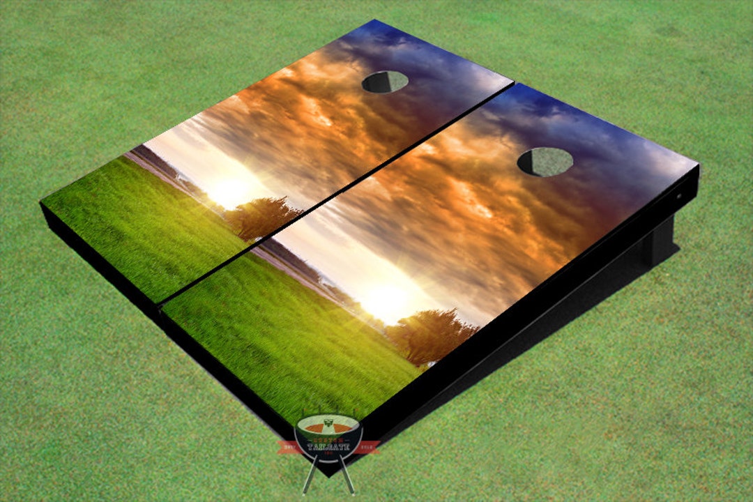 Custom Corn Hole Field Sunset Cornhole Boards - Etsy