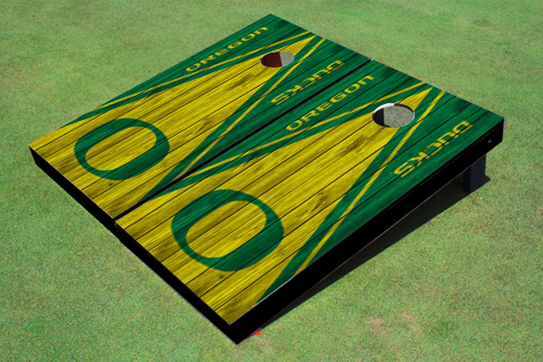 University of Oregon Yellow and Hunter Matching Wood Look Triangle ...