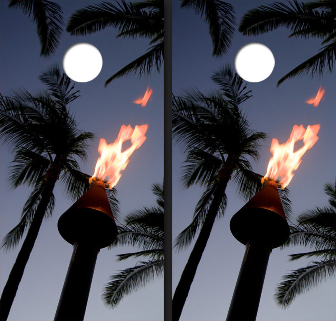 Custom Corn Hole Tiki Torch Graphic Cornhole Boards | Etsy