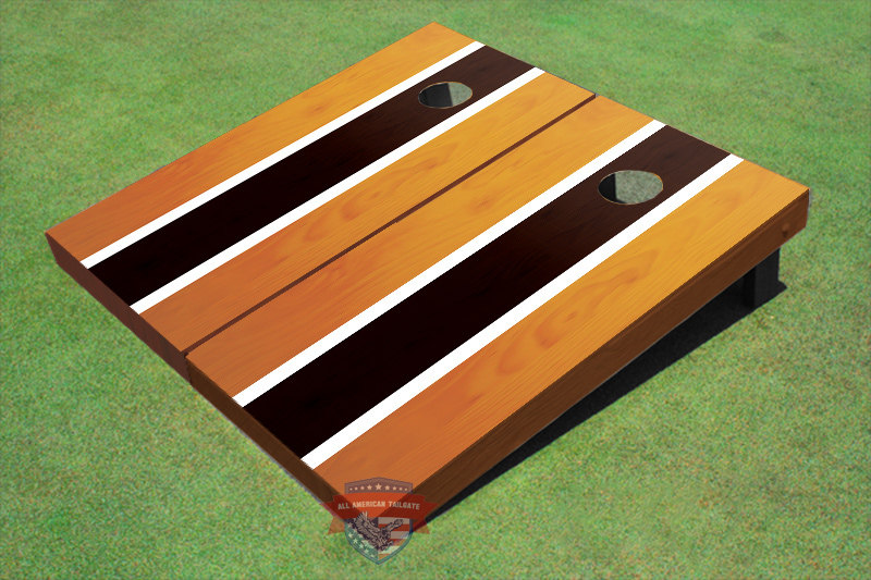 Custom Corn Hole Dark and Light Stained Matching Long Stripe - Etsy