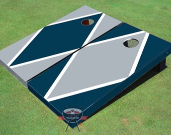 Painted Corn Hole Red and Gray Alternating Diamond Cornhole | Etsy