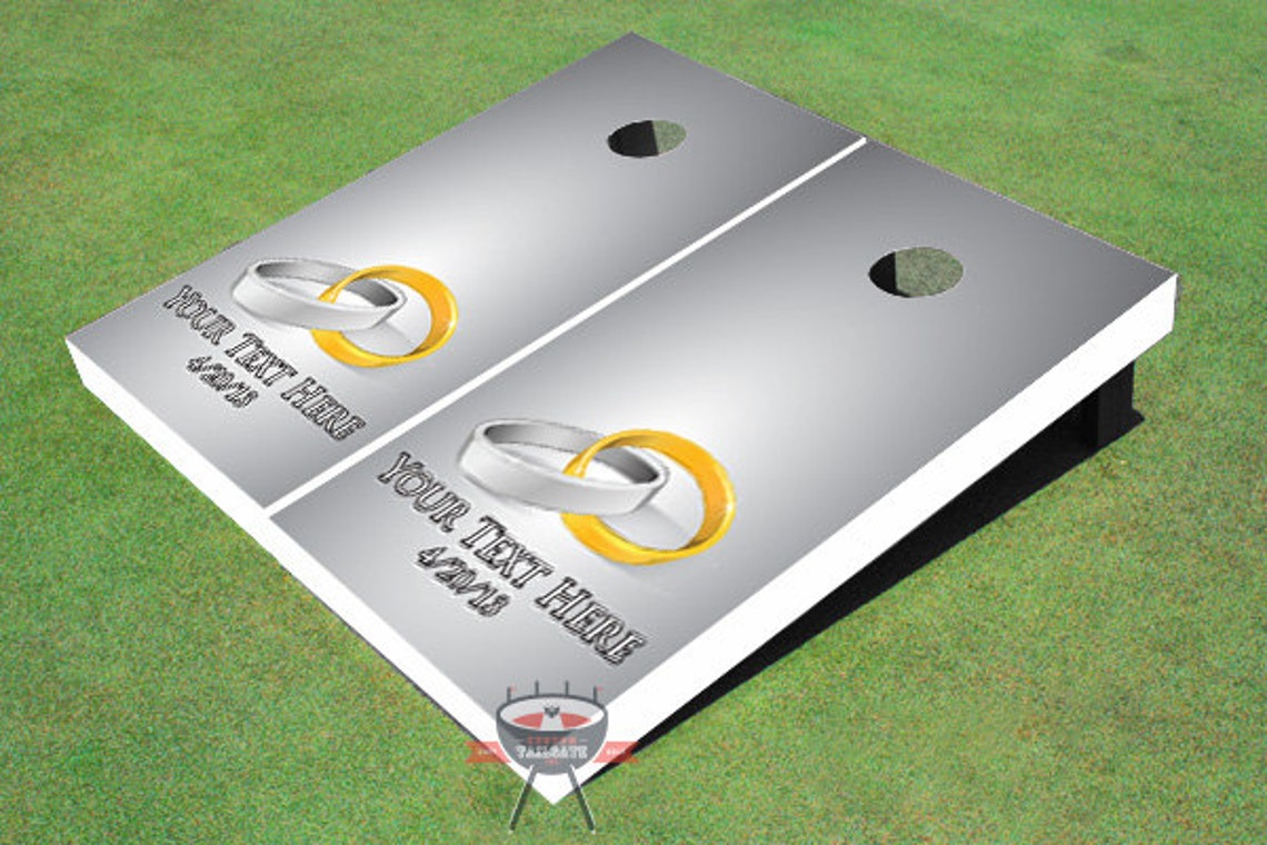 Custom Corn Hole Rings Gold and Silver Wedding Themed Cornhole - Etsy