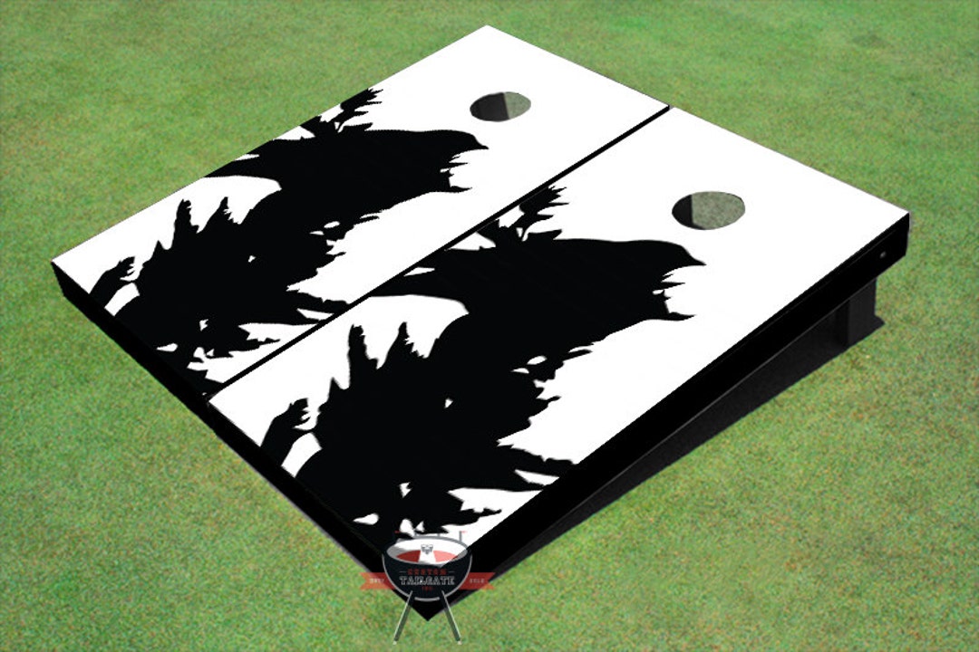 Custom Corn Hole Raven on a Tree White Graphic Cornhole Boards - Etsy
