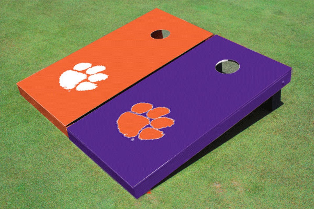 Clemson University Alternating Solid Cornhole Boards - Etsy