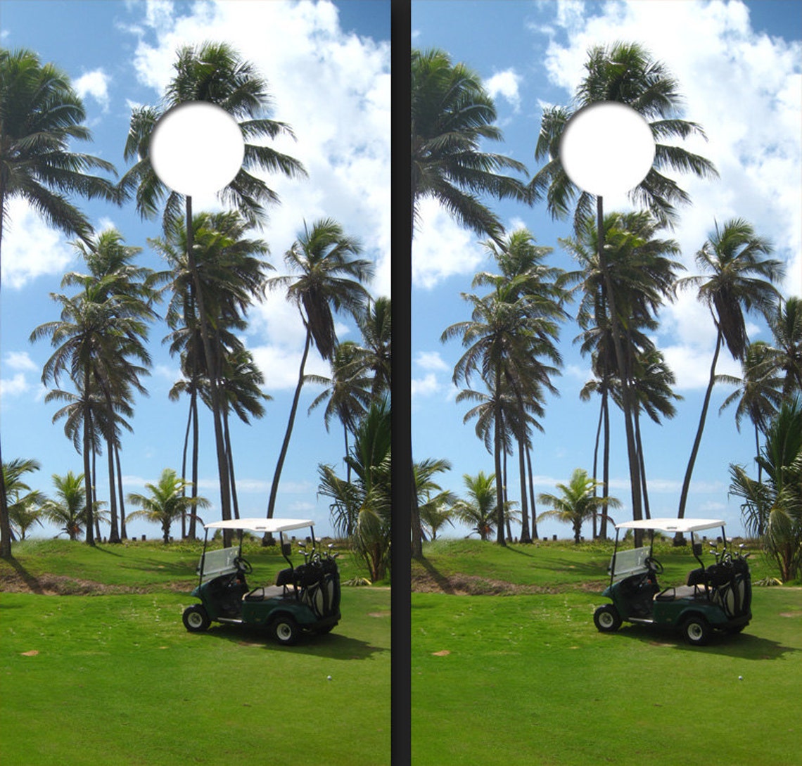 Custom Corn Hole Golf Palm Trees Graphic Cornhole Boards - Etsy