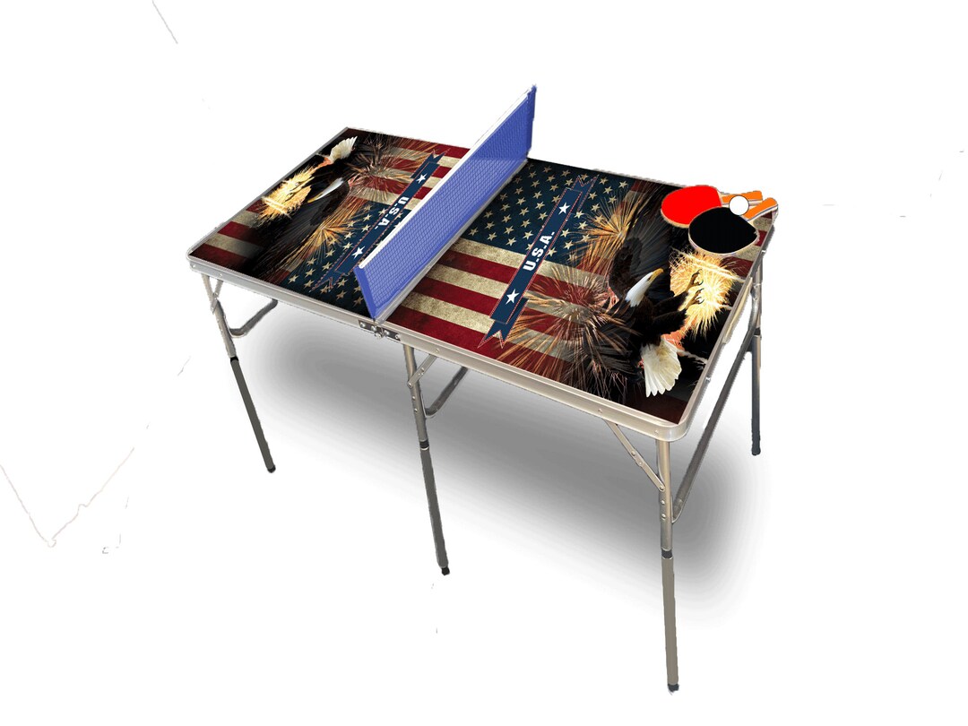 American Bald Eagle Portable Tennis Ping Pong Folding Table W ...