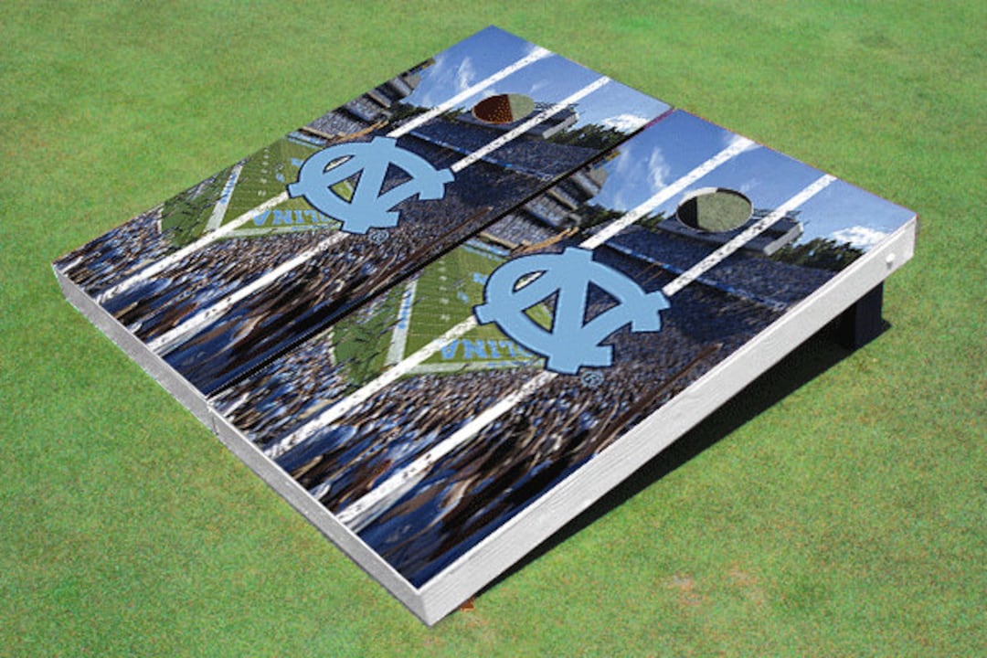 University of North Carolina "unc" Stadium Long Stripe Themed Cornhole ...
