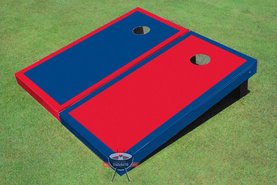 Painted Corn Hole Red and Royal Alternating Border Cornhole Boards - Etsy