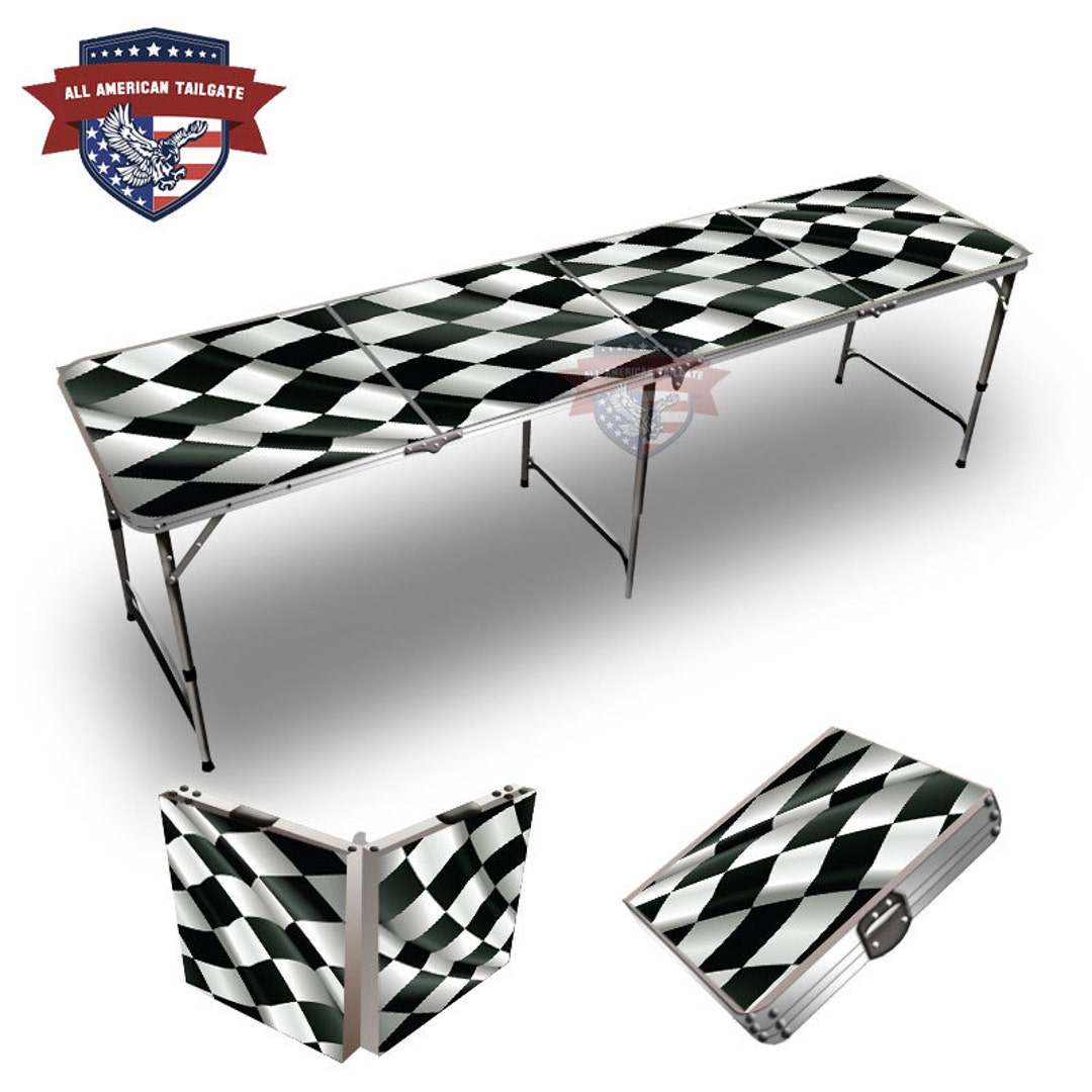 Custom Checkered Flag Graphic 8 Ft Tailgate Table - Etsy