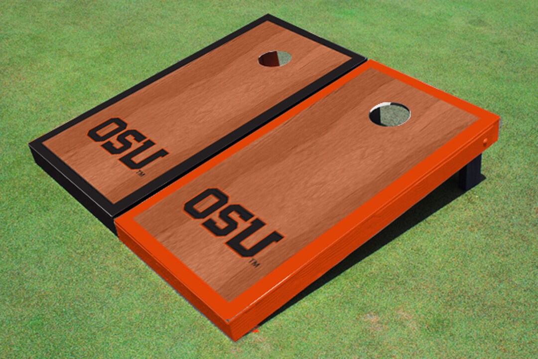 Oregon State University "osu" Rosewood Alternating Border Cornhole ...