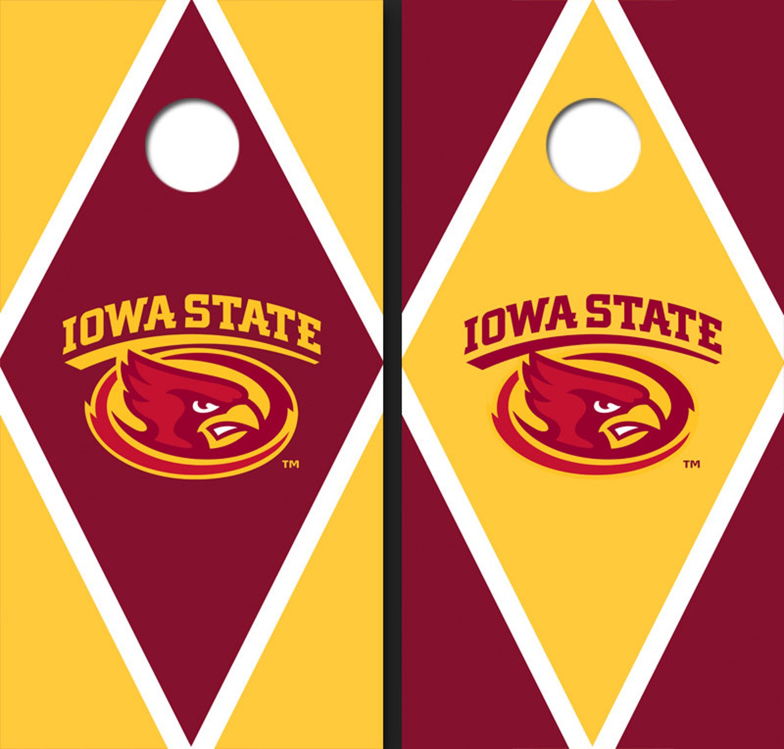 Corn Hole NCAA Iowa State University Cyclone Alternating Diamond ...