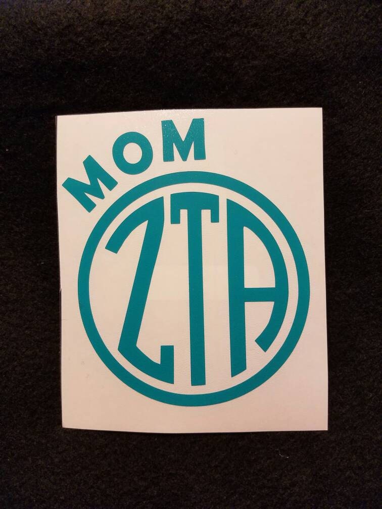ZTA Mom Decal Window Decal ZTA Decal Mom Decal Sorority - Etsy