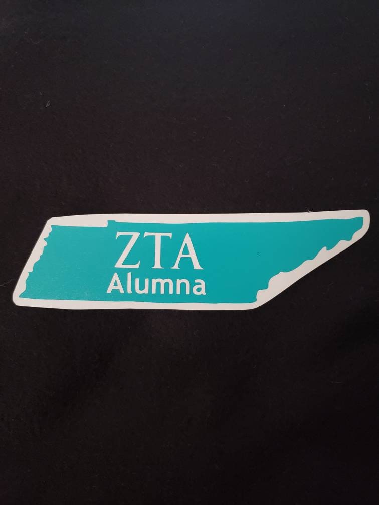 ZTA Alumna State, Alumna Window Decal, Alumna State Decal, Car Window ...