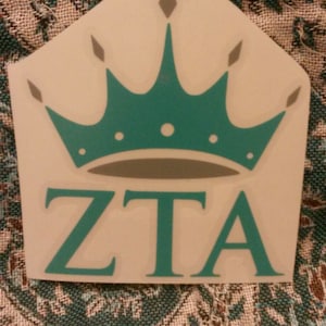 ZTA Window Decal, Zeta Tau Alpha, ZTA Crown, ZTA Logo - Etsy