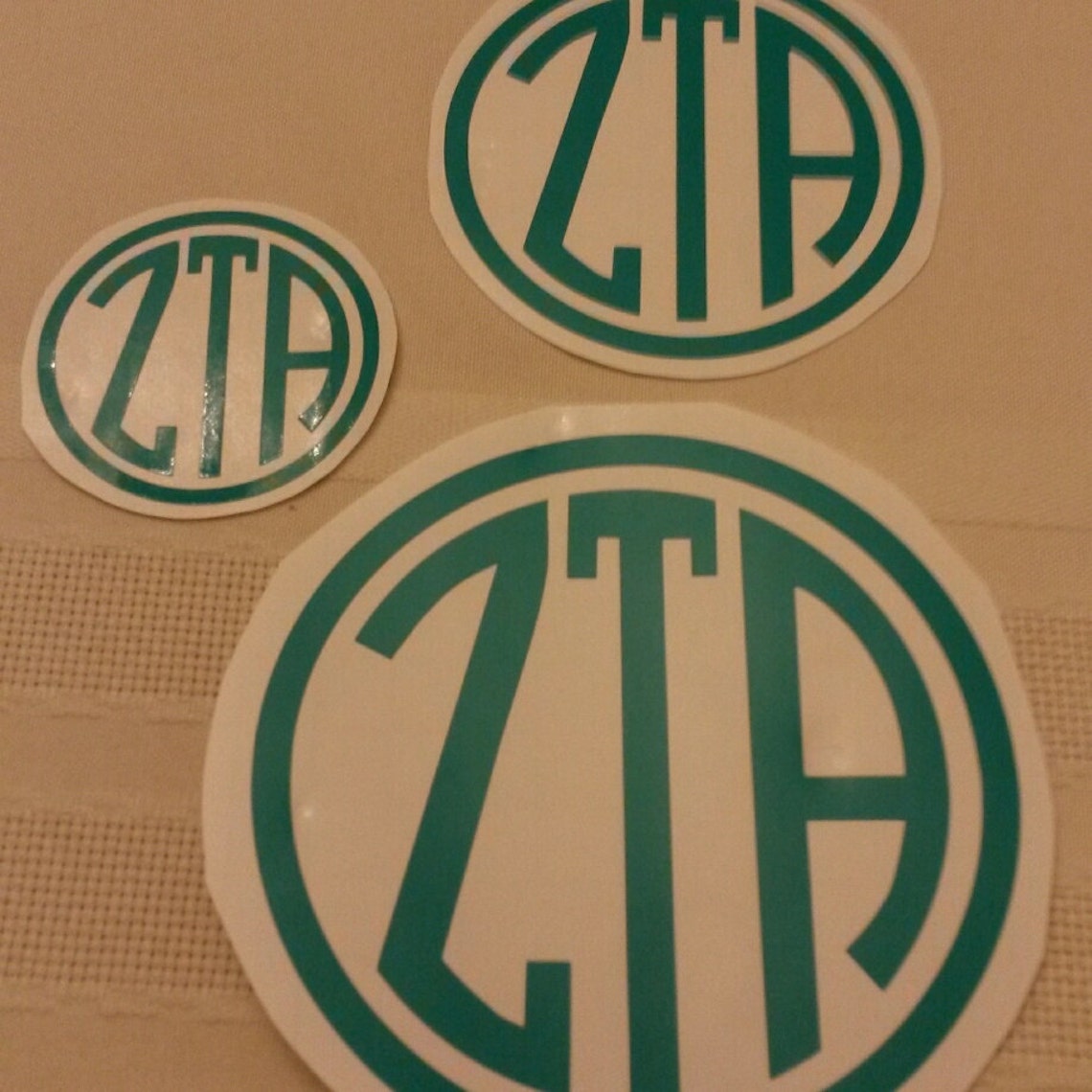 ZTA Circle Decal, Round ZTA Decal, ZTA Monogram, Sorority Decal - Etsy