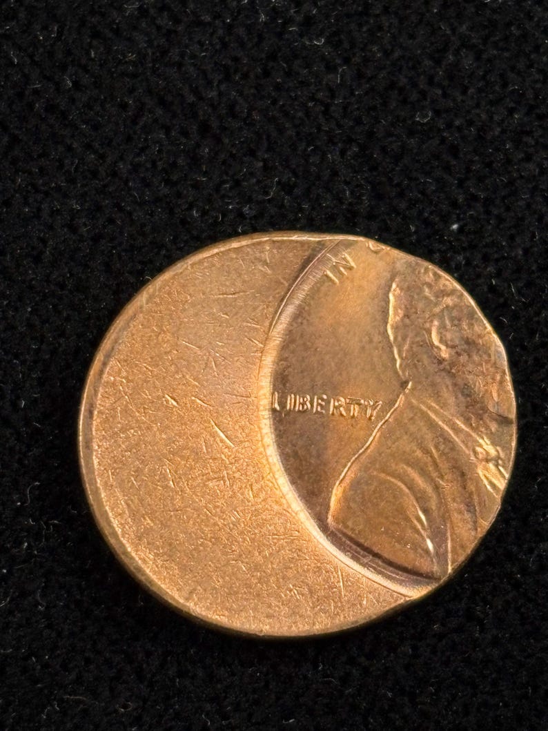 Off-center Error Copper Cent / U.S. Mint Genuine Mis-strike Penny Coin ...