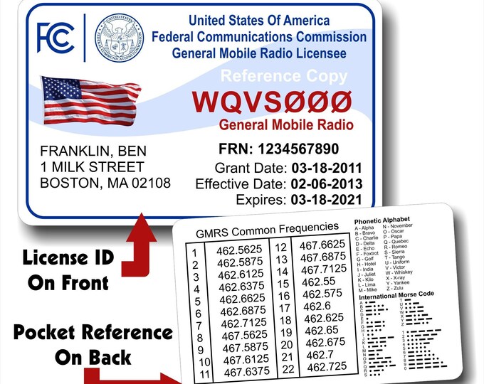 GMRS Radio Card ID, Gift for GMRS Operator, License, Multi-layer ...