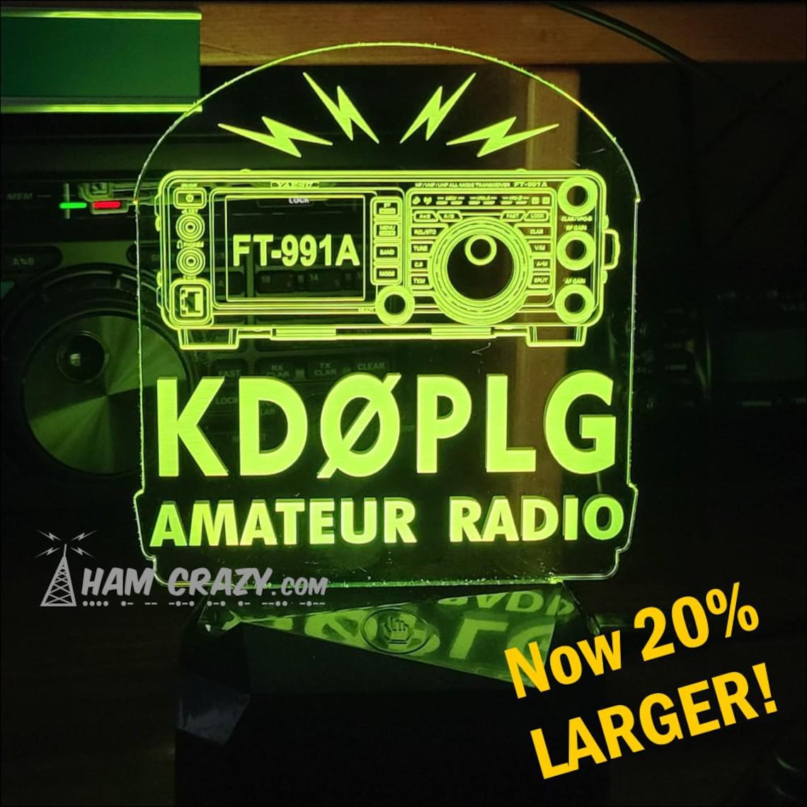 Yaesu FT-991A Lighted Ham Radio Callsign Display LED Amateur Radio NOW ...