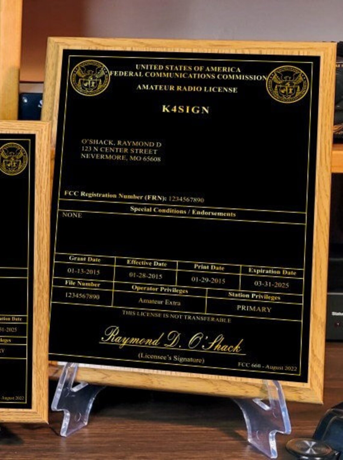 Amateur Radio License HAM Plaque - Oak - Etsy