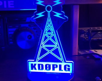Round Logo Ham Radio Lighted on Air Callsign Display LED Amateur Radio ...