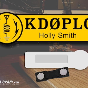 Ham Radio Icon Callsign Name Badge With Magnet Backing for Amateur ...