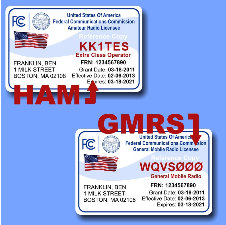 2 Sided FCC Ham & GMRS Radio License ID Card - Etsy