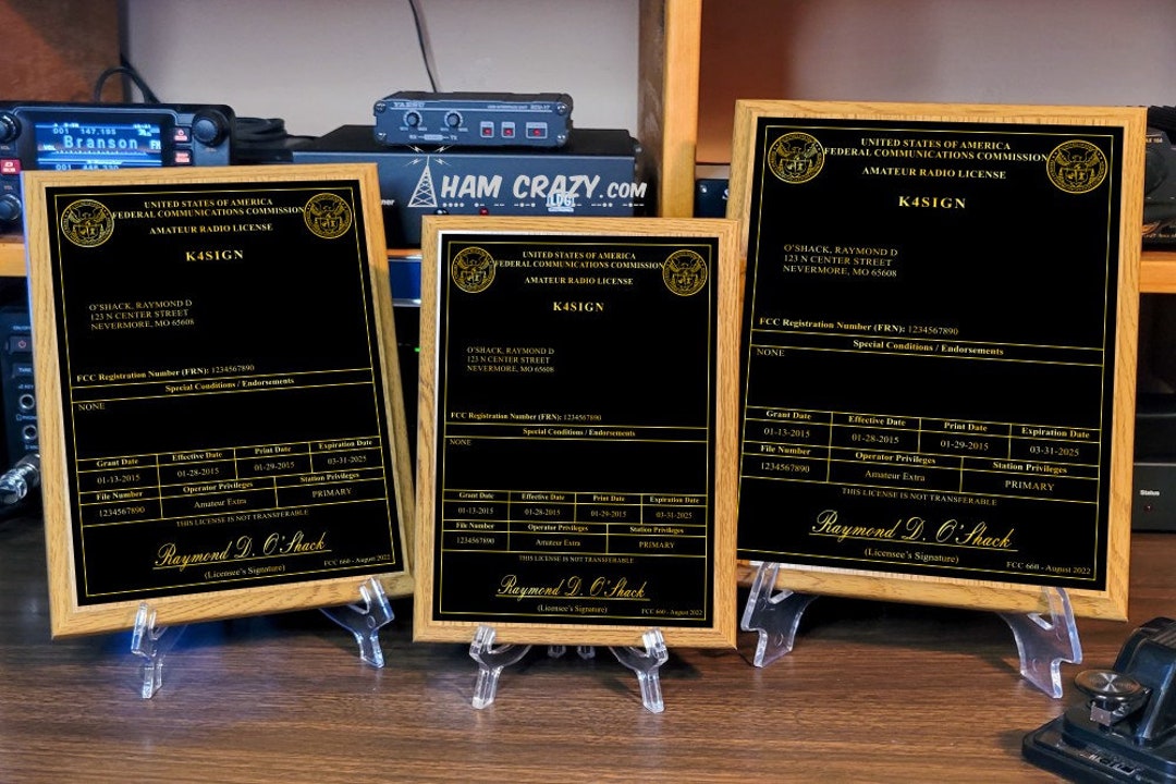 Amateur Radio License HAM Plaque - Oak - Etsy