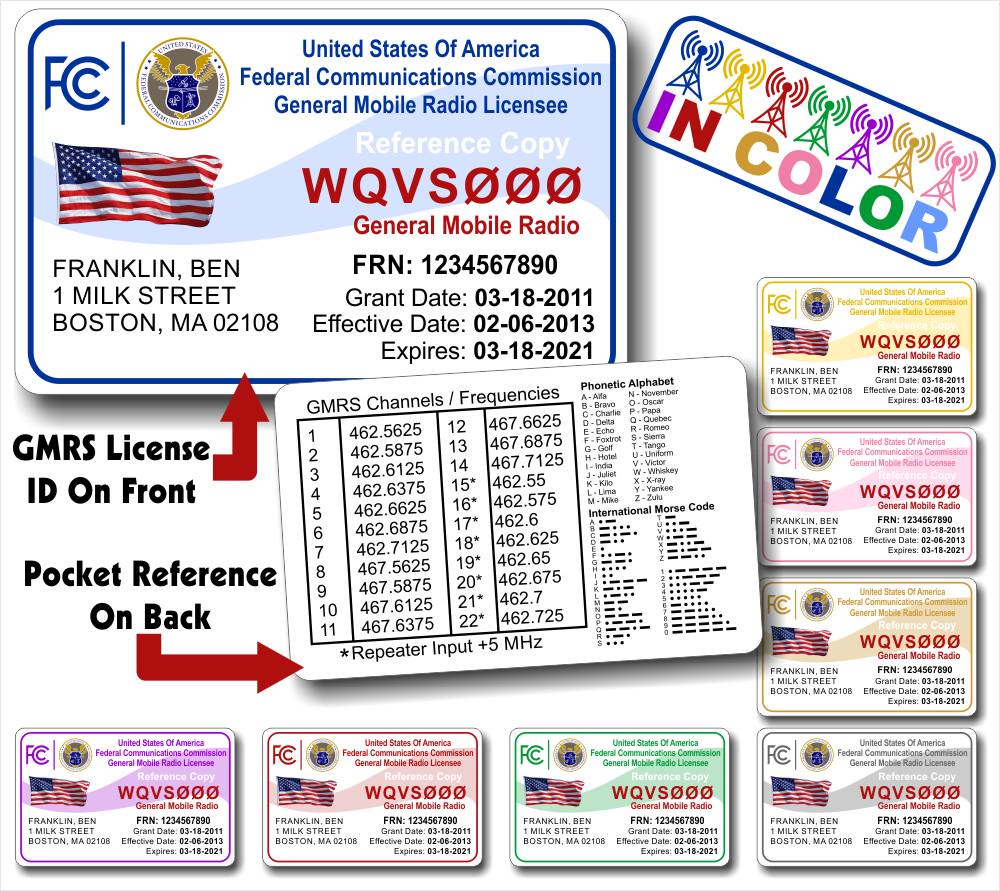 FCC GMRS Radio License ID Card - General Mobile Radio Service - Etsy