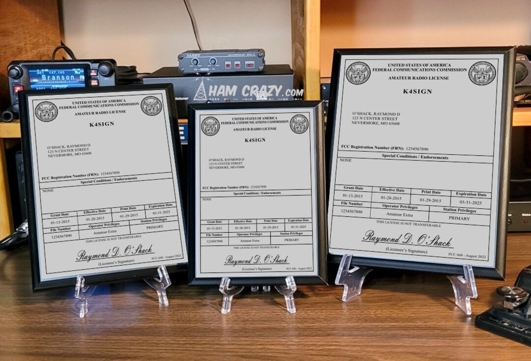 Amateur Radio License Plaque - Pewter & Black - Etsy