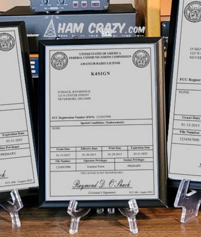 Amateur Radio License Plaque - Pewter & Black - Etsy