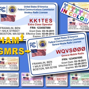 2 Sided FCC Ham & GMRS Radio License ID Card - Etsy