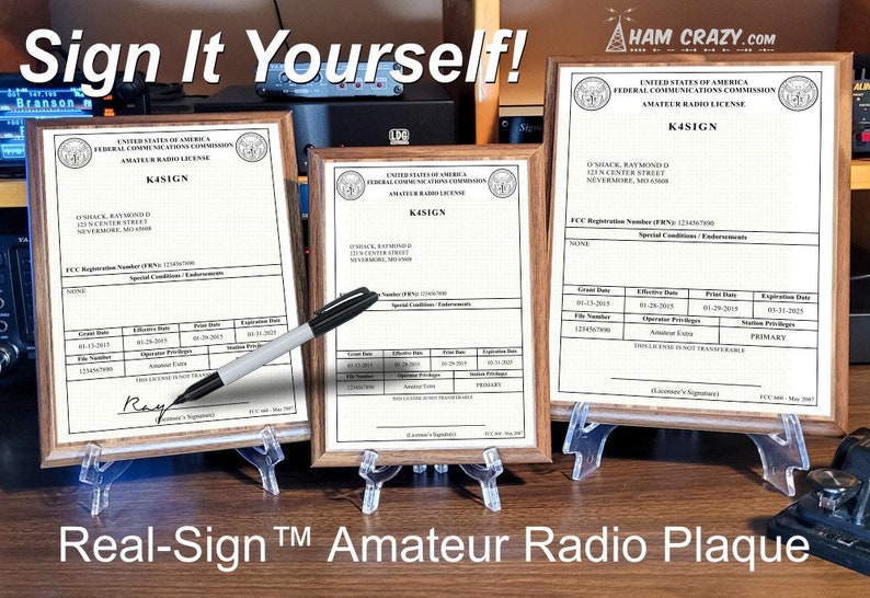 Real-sign™ FCC Amateur Radio License Plaque for Ham Radio Operators - Etsy