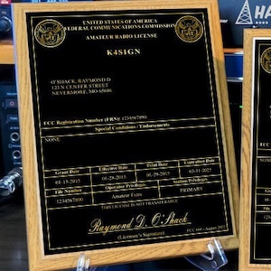 Amateur Radio License HAM Plaque - Oak - Etsy