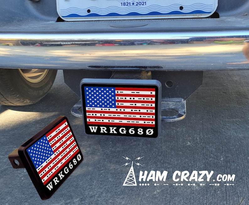 GMRS Call Sign Hitch Cover With American Flag and Morse Code - Etsy