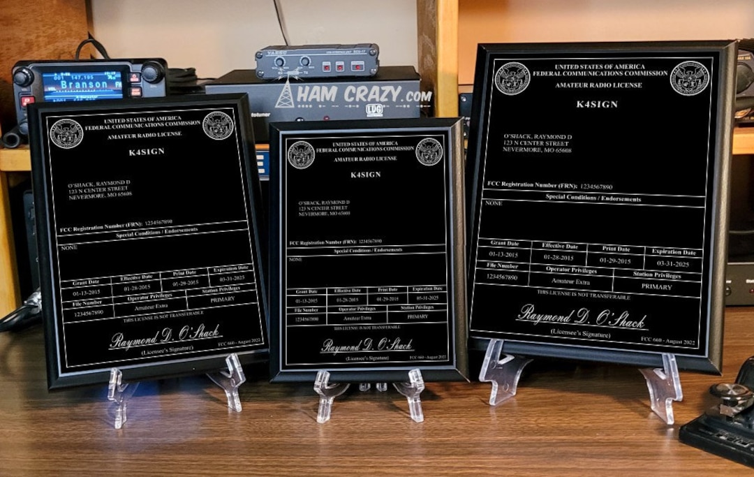 Amateur Radio License Plaque - Black & White - Etsy