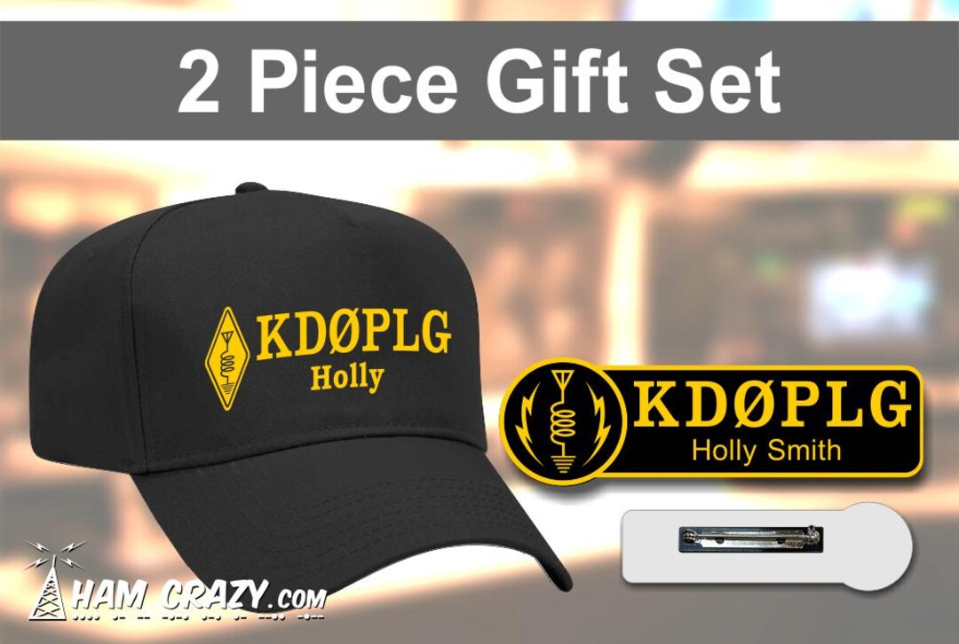 Ham Radio Call Sign Hat & Name Badge Gift Set - Etsy