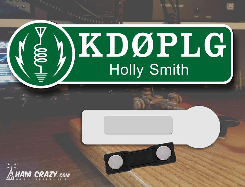 Ham Radio Icon Callsign Name Badge With Magnet Backing for Amateur ...