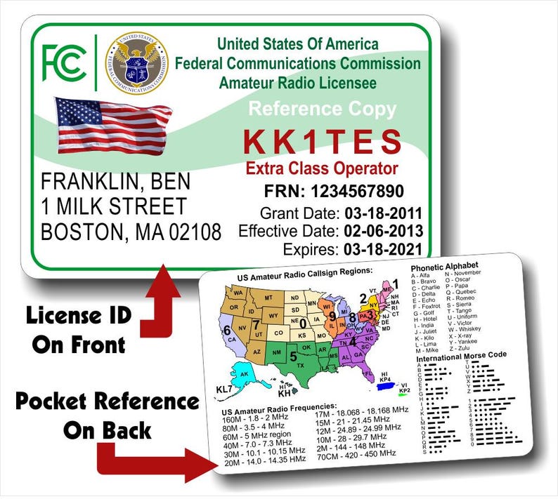 Ham Radio FCC Amateur Radio License ID Card in Color - Etsy