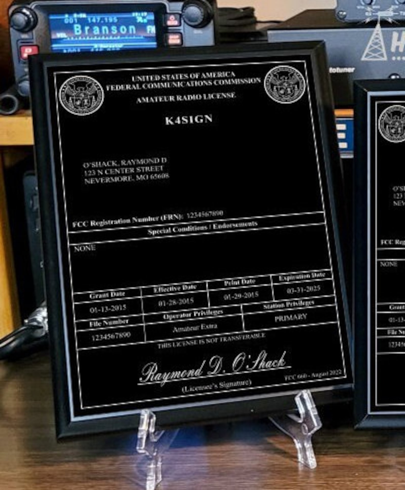 Amateur Radio License Plaque - Black & White - Etsy