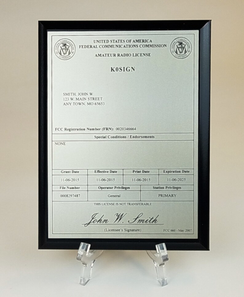 Amateur Radio License Plaque Pewter & Black - Etsy