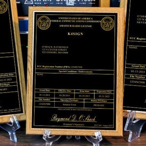 Amateur Radio License HAM Plaque - Oak - Etsy