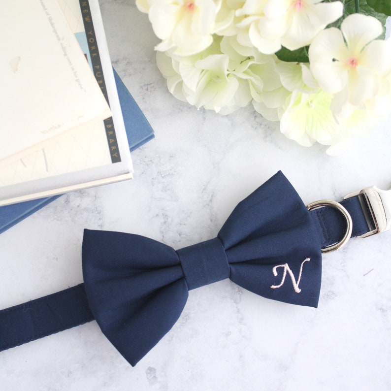 Personalized Pet Bow Tie - Wedding Dog Bowtie - Monogrammed Initials - Etsy